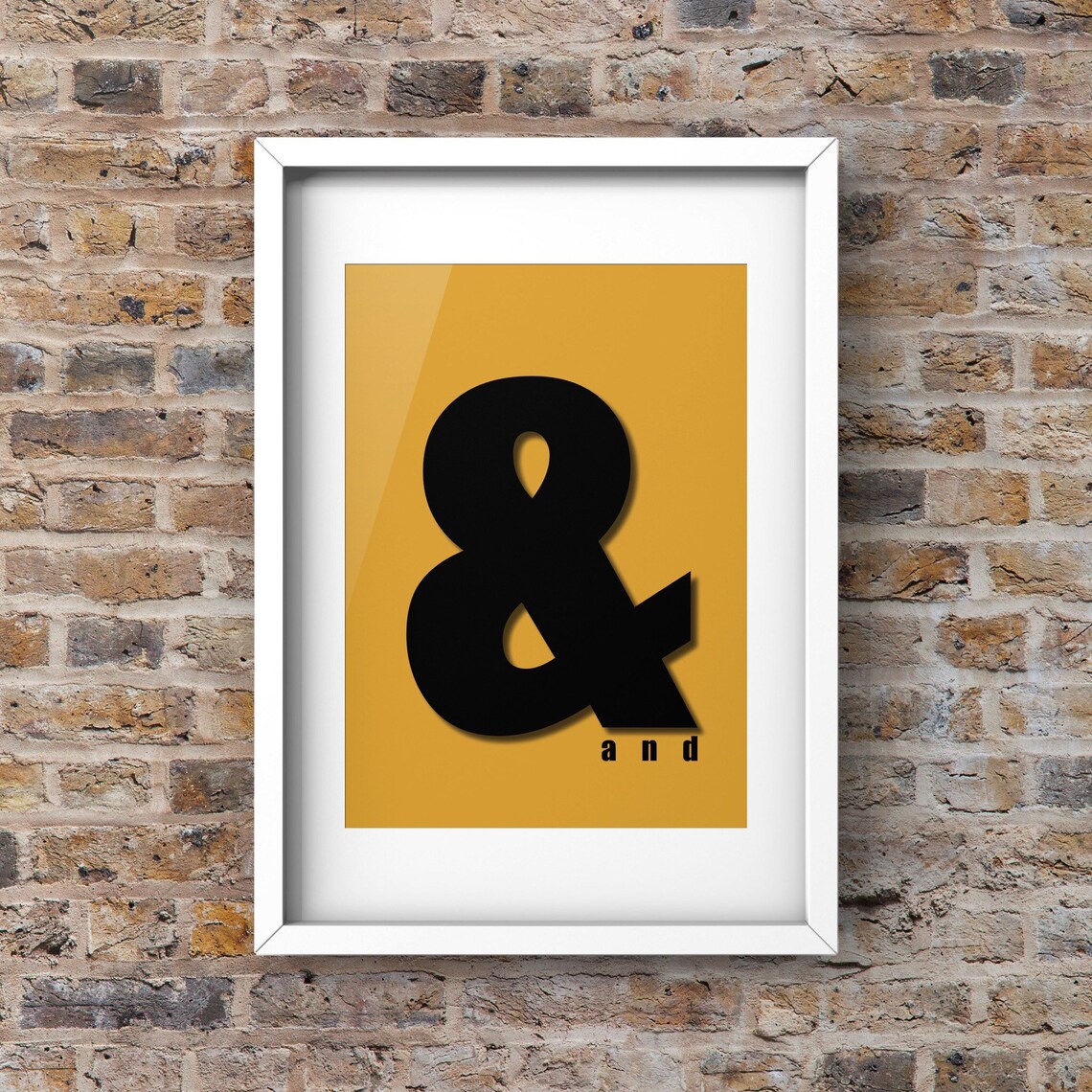 Yellow Ampersand Sign Print And Sign Wall Art Print Home | Etsy