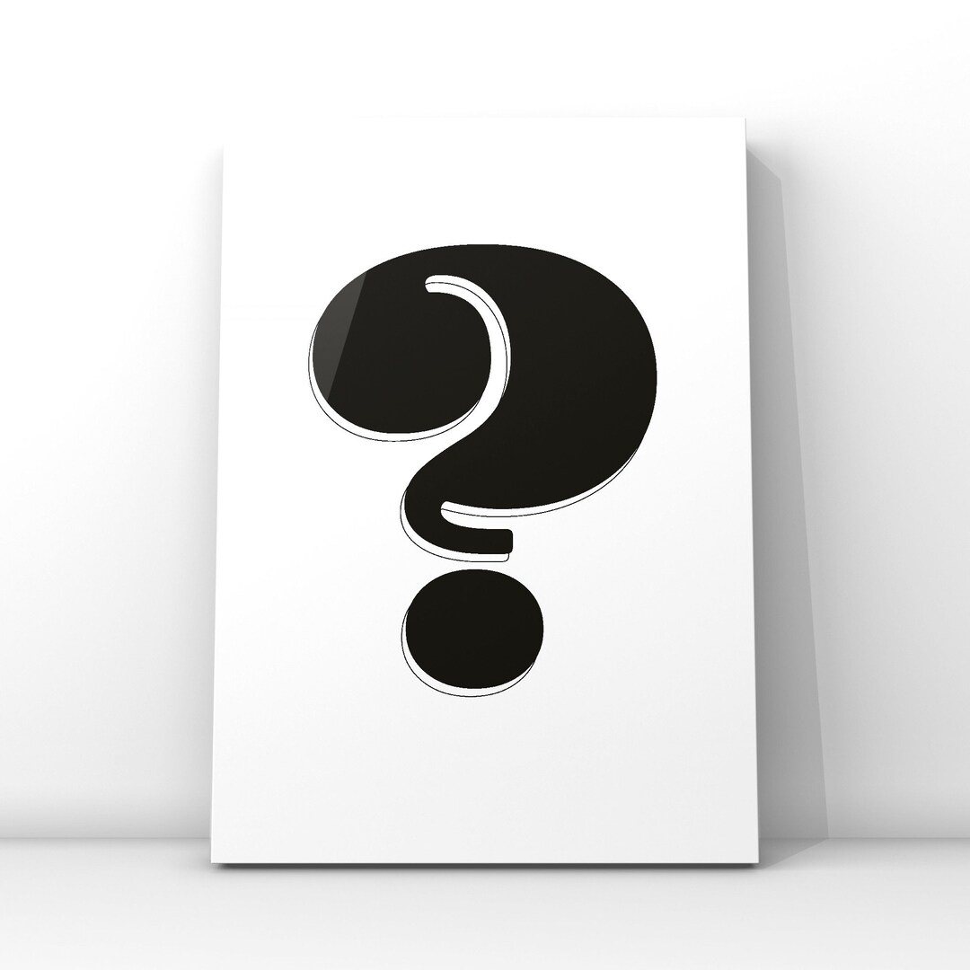 Question Mark Print Punctuation Mark Sign Poster Black and - Etsy