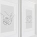 Pinky Link Hands Line Art Print With Grey Block Background - Etsy