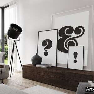 Punctuation Marks Printable Set of 3, DIGITAL DOWNLOAD FILE, Black and ...