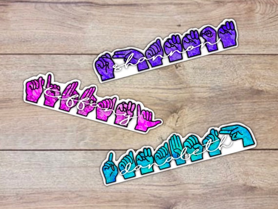 Custom Name Stickers ASL Name Asl Gifts Personalized Sign - Etsy
