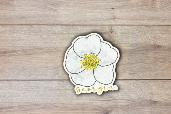 State Flower Sticker Georgia Sticker Georgia Flower - Etsy