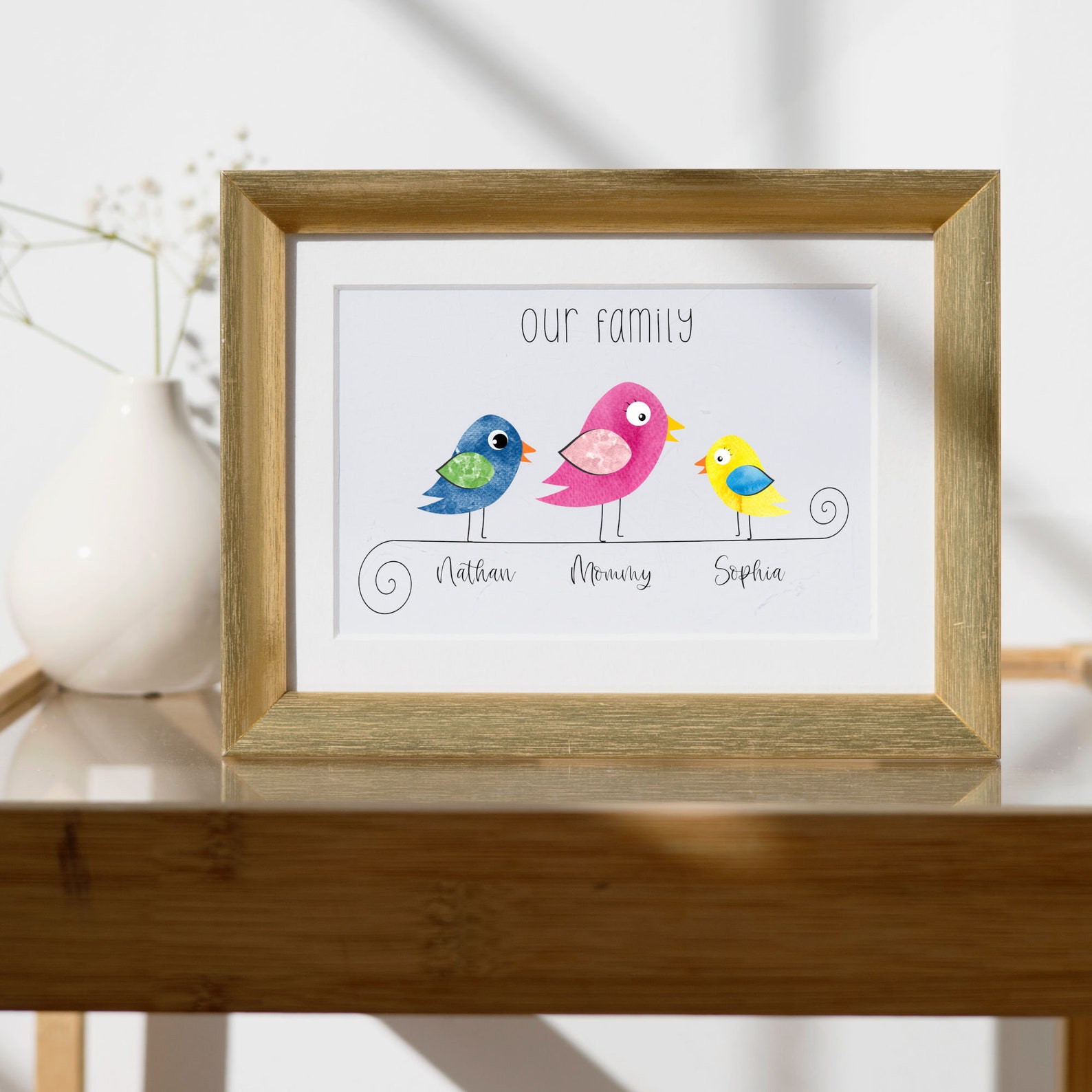 Personalized Family Gift Bird Family Tree Gift Custom Family - Etsy
