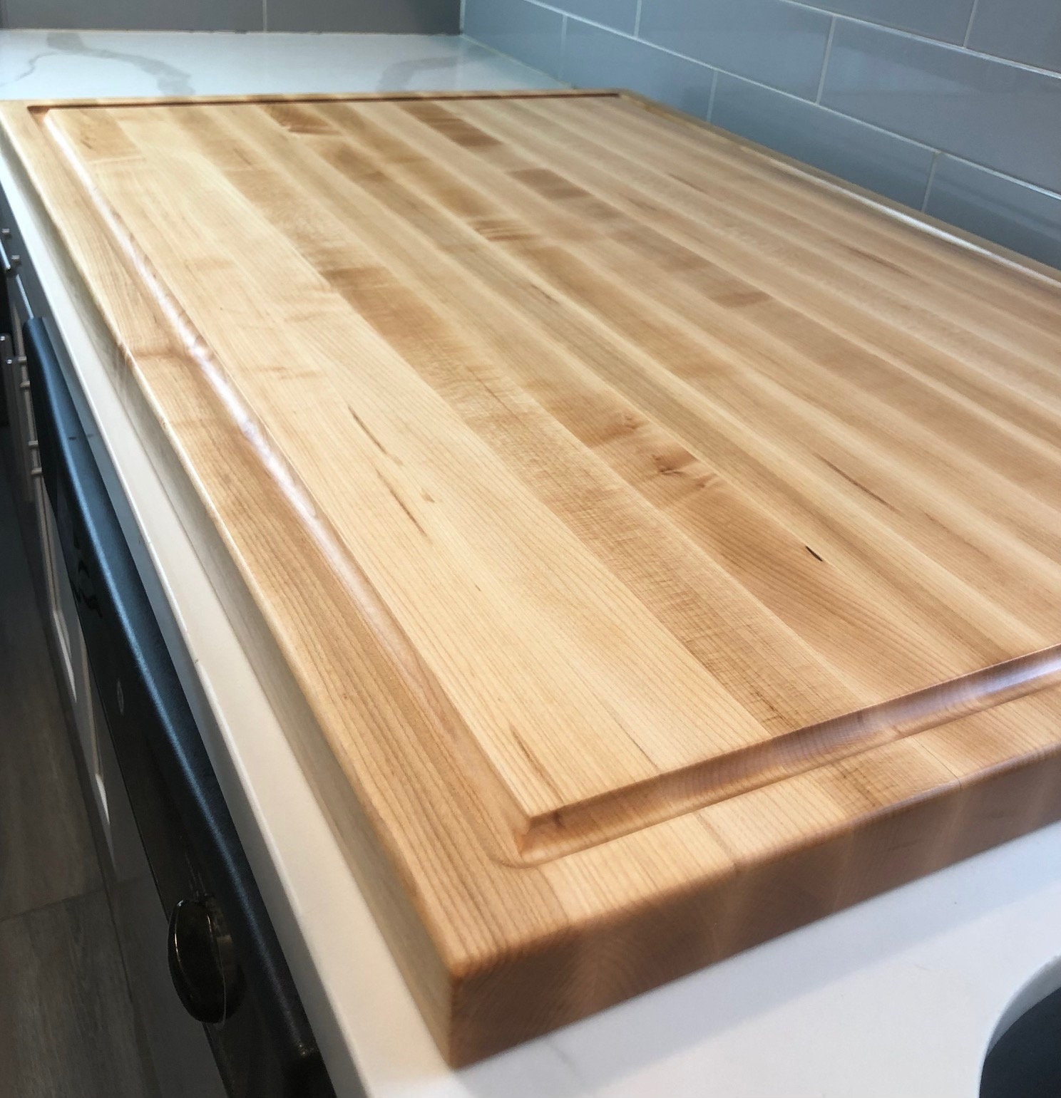 Natural Solid Maple Butcher Block Cutting Board Hardwood Plain Maple ...