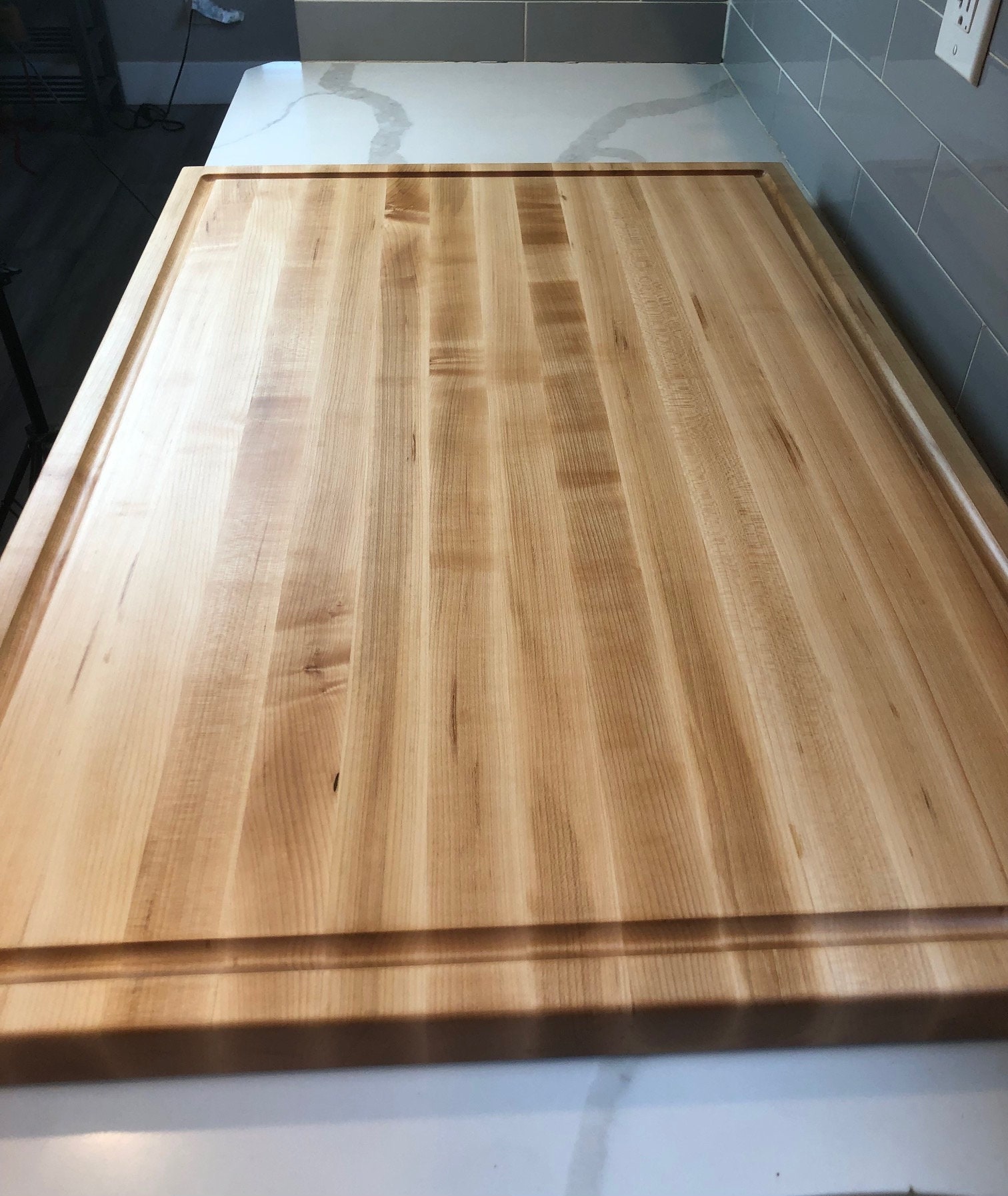 Natural Solid Maple Butcher Block Cutting Board Hardwood Plain Maple ...