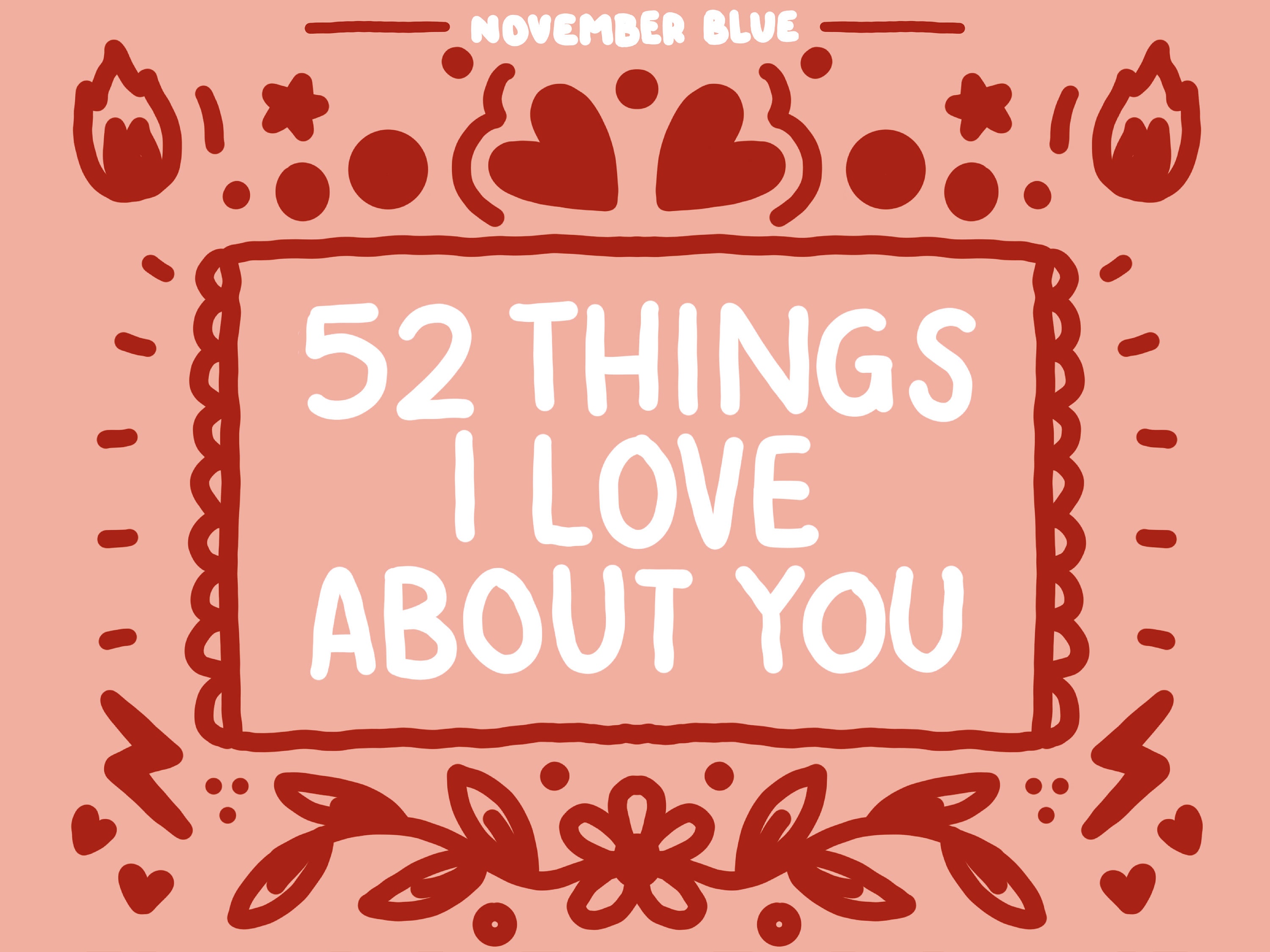 52 Things I Love About You Printable Gift Romantic Valentines Day for ...