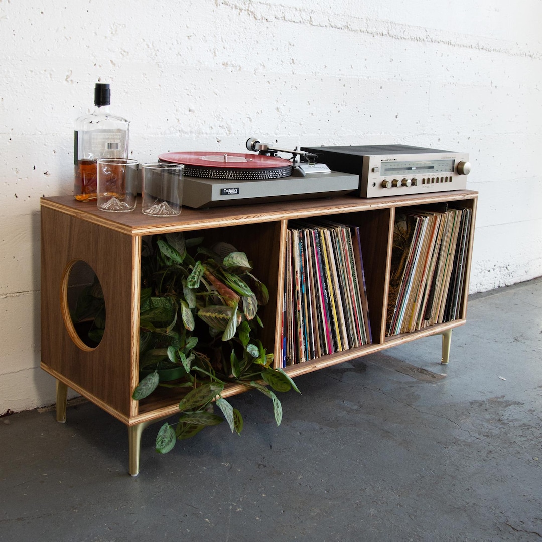 The "b-side" WALNUT Edition Vinyl Record Storage Console - Etsy