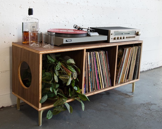 Solid Walnut, Oak or Alder Mid-century Modern Retro Vinyl Record Player ...