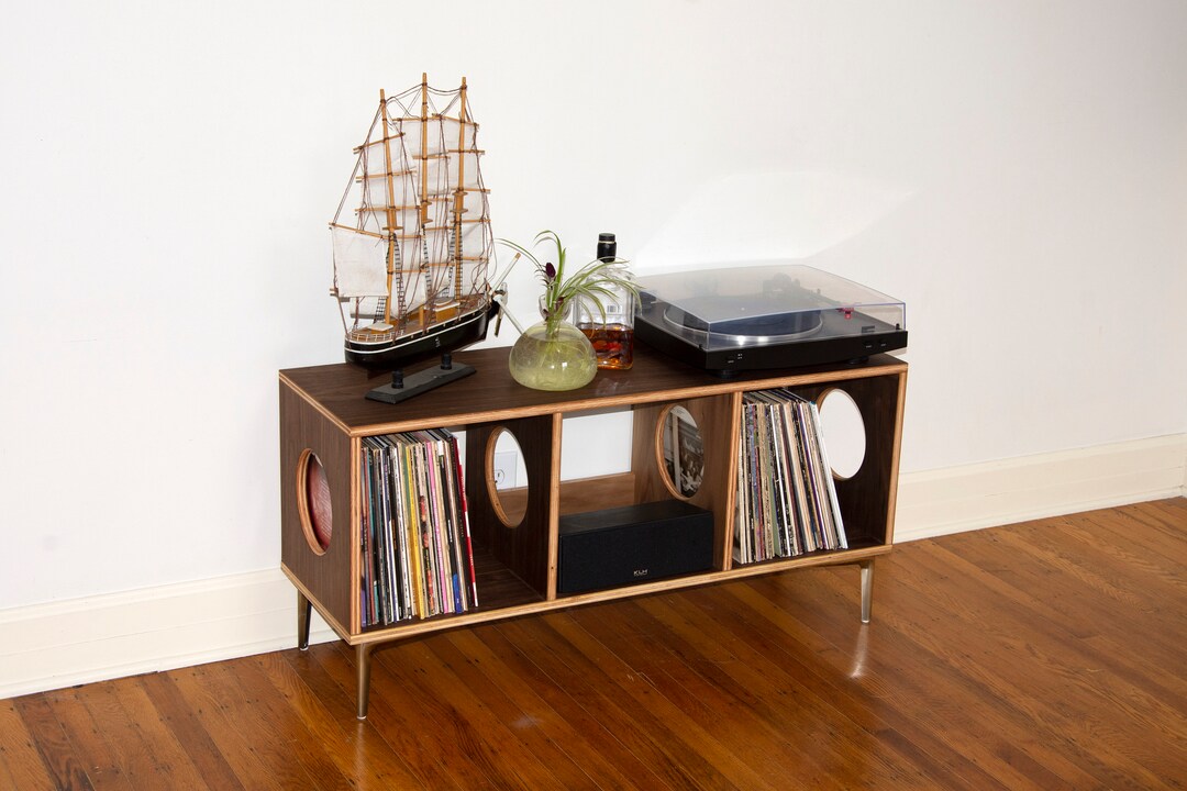 The b-side WALNUT Edition Vinyl Record Storage Console - Etsy
