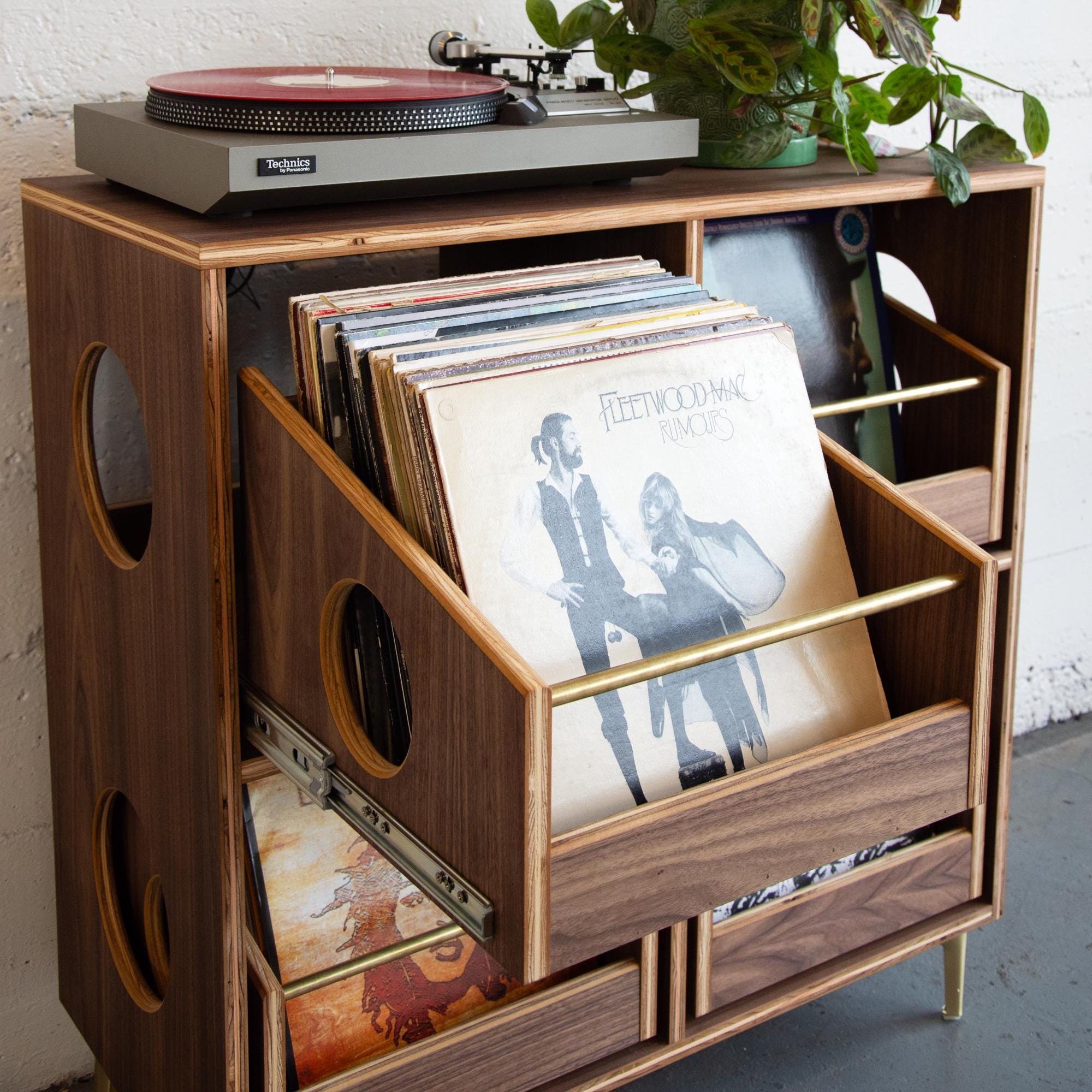 The "showstopper" WALNUT Vinyl Record Storage Cabinet With Pull Out ...