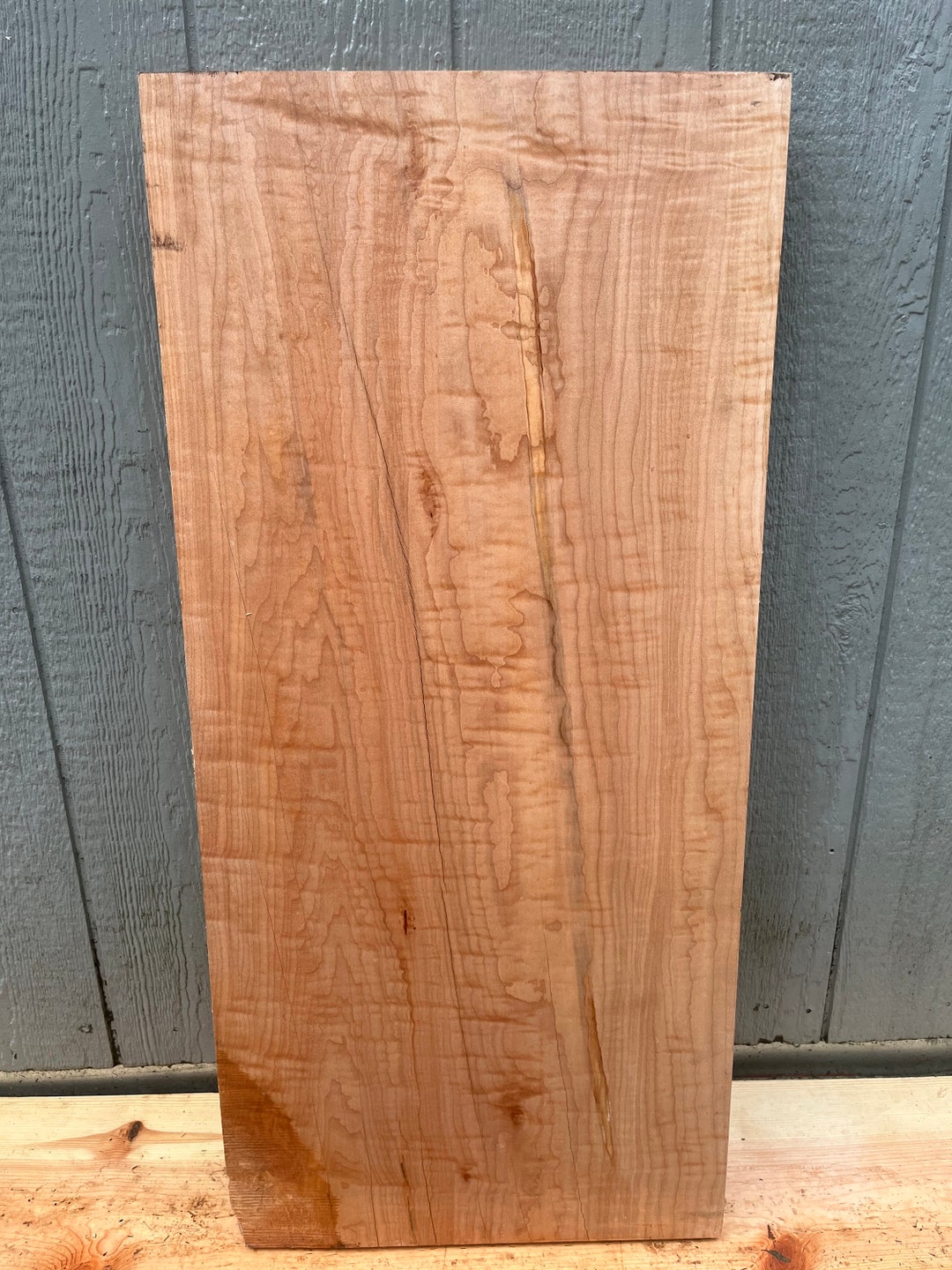 CURLY MAPLE Live Edge Slab DIY Project 41 Tall, 19 Max Width, 1 7/8 ...