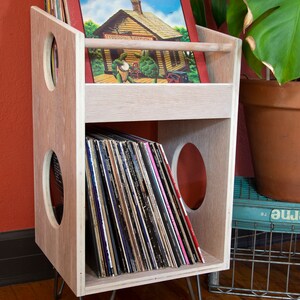 The "sidekick" BOHO White Oak Vinyl Record Storage Cabinet - Etsy
