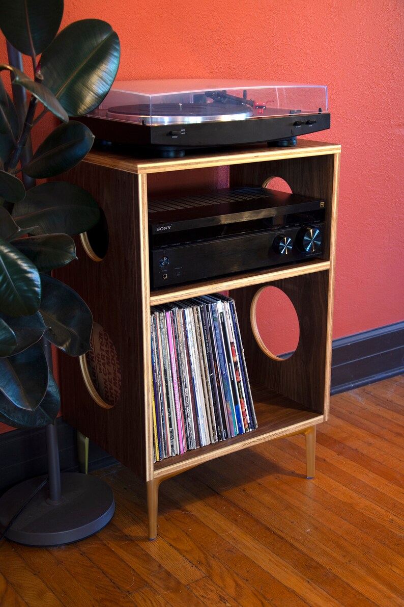 The encore WALNUT Vinyl Record Turntable Cabinet - Etsy