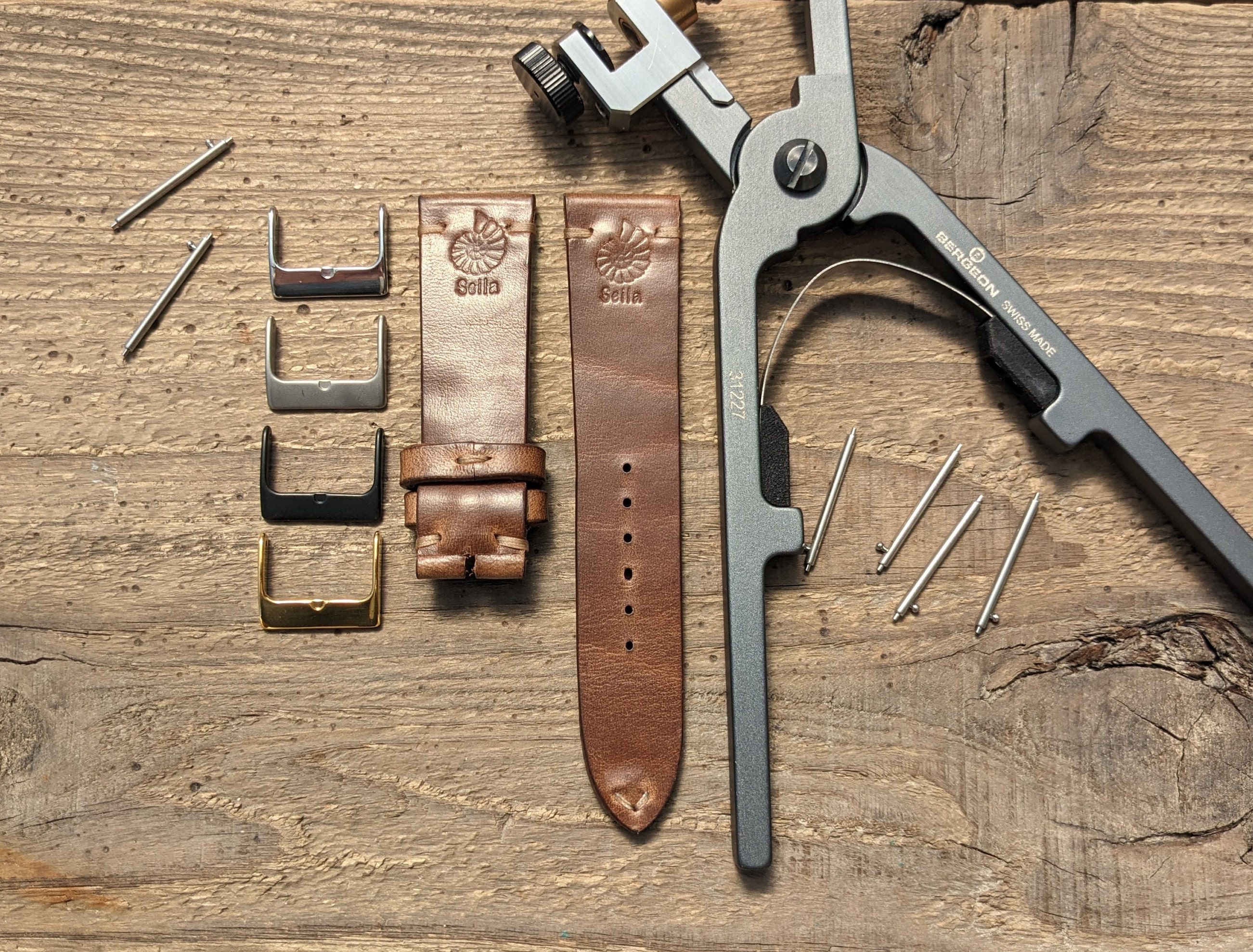 Horween Chromexcel Natural Leather Watch Strap Band Handmade 18mm, 19mm ...