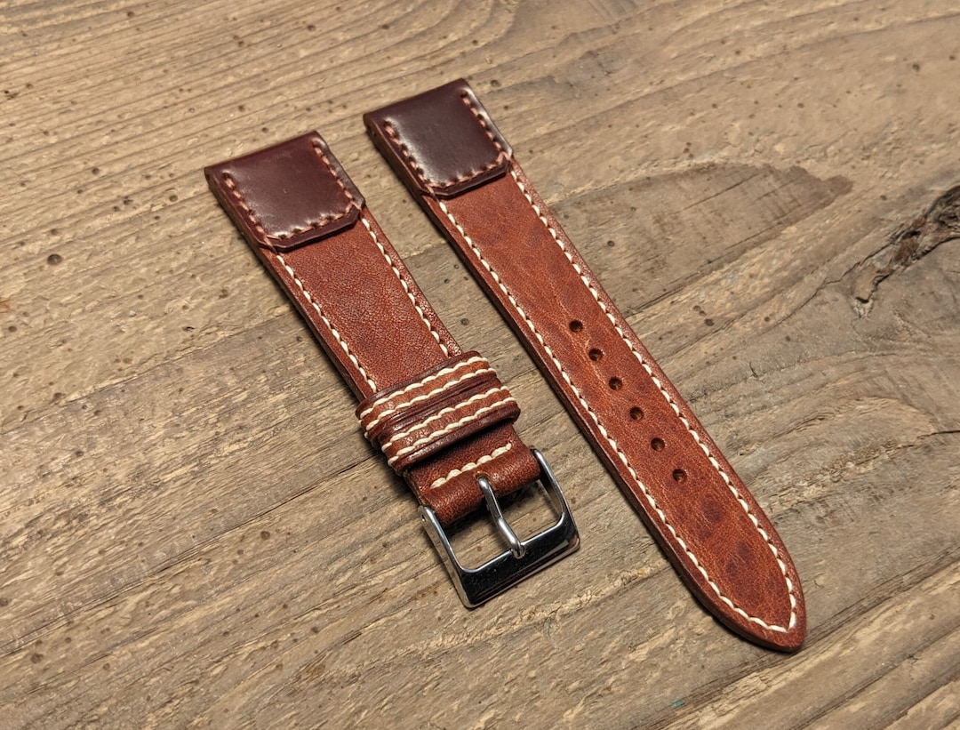 Horween Shell Cordovan Leather Watch Strap | Custom Handmade Watch Band ...