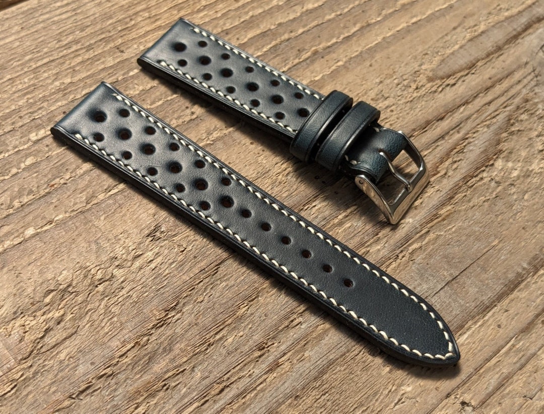 Horween Chromexcel Navy Watch Strap Handmade 18mm-24mm FSR - Etsy