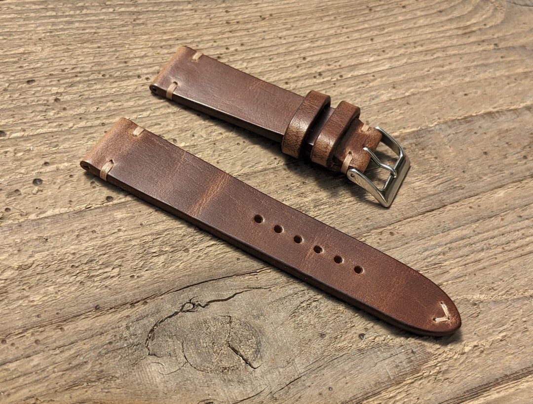 Horween Chromexcel Natural Watch Strap Handmade 18mm-24mm DS - Etsy