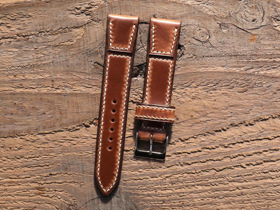 Handmade Horween Chromexcel Natural Leather Watch Strap – Tonneau ...