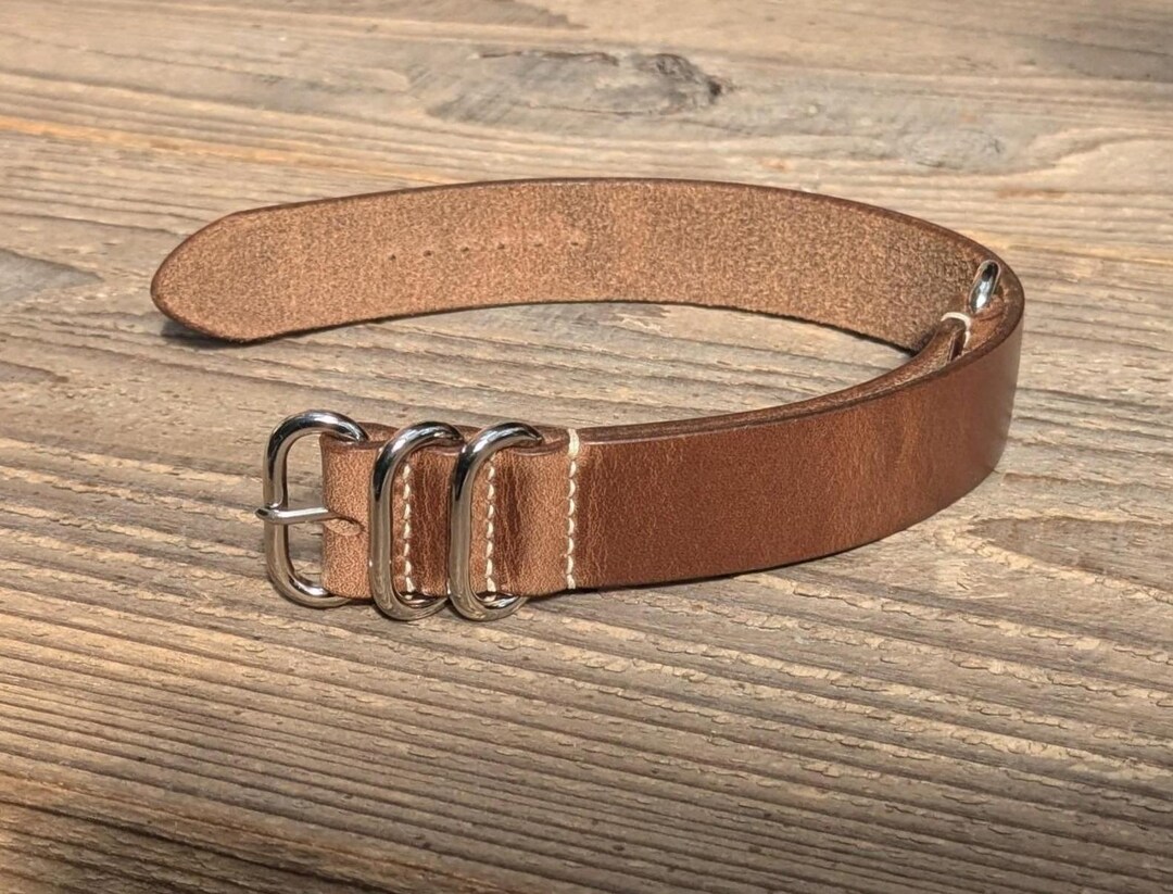 Bespoke Horween Chromexcel Natural Leather NATO Watch Strap Handmade ...