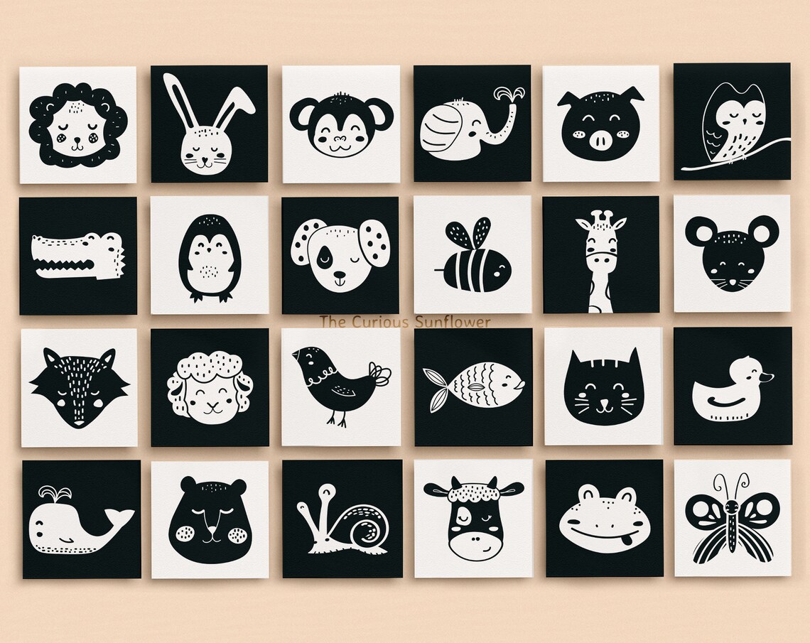 120 High Contrast Baby Cards Bundle Printable Montessori | Etsy