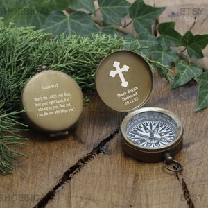 Compass, Engraved Compass, Baptism Gift, Baptism Compass, First ...