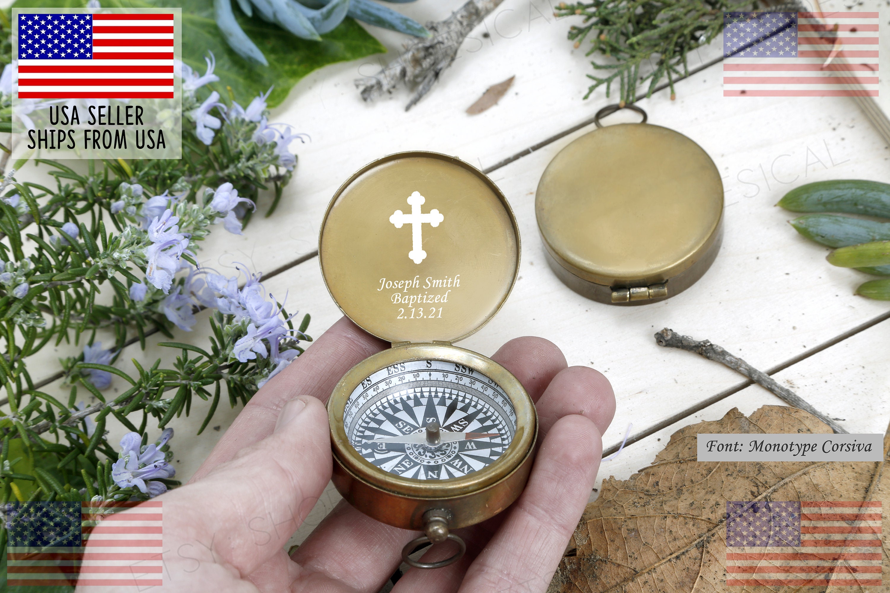 Engraved Nautical Compass Personalized Compass Mens Gift | Etsy