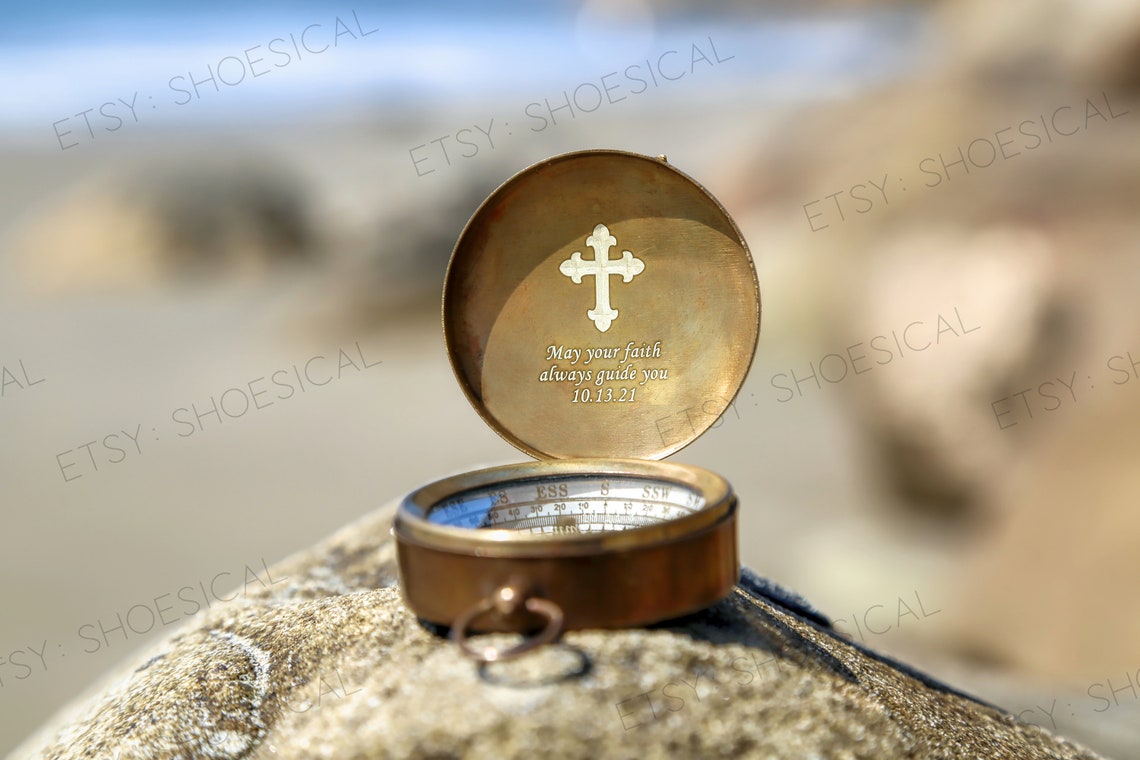 Engraved Nautical Compass Personalized Compass Mens Gift | Etsy