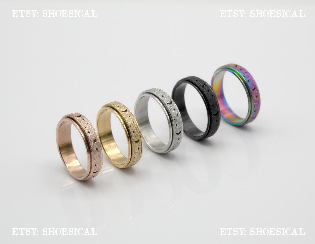 Fidget Spinner Ring, Fidget Ring, Anxiety Ring, Stim Ring for Kids With ...