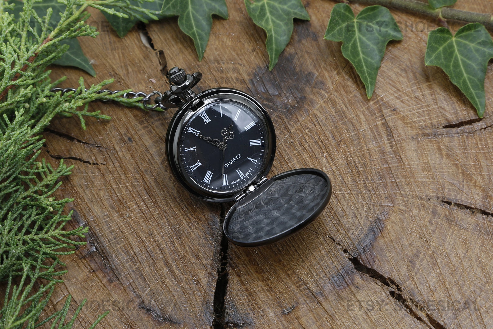 Personalized Gunmetal Pocket Watch Custom With Monogram - Etsy