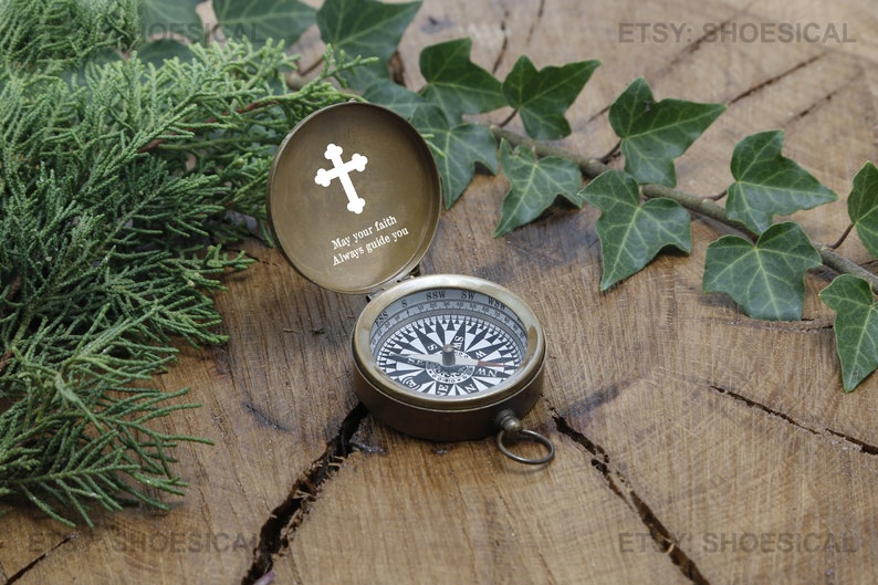 Compass Engraved Compass Baptism Gift Baptism Compass - Etsy