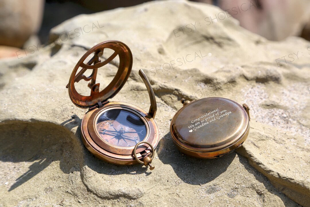 Gift for Boat Owners, Nautical Gift Custom Compass With Leather Case ...