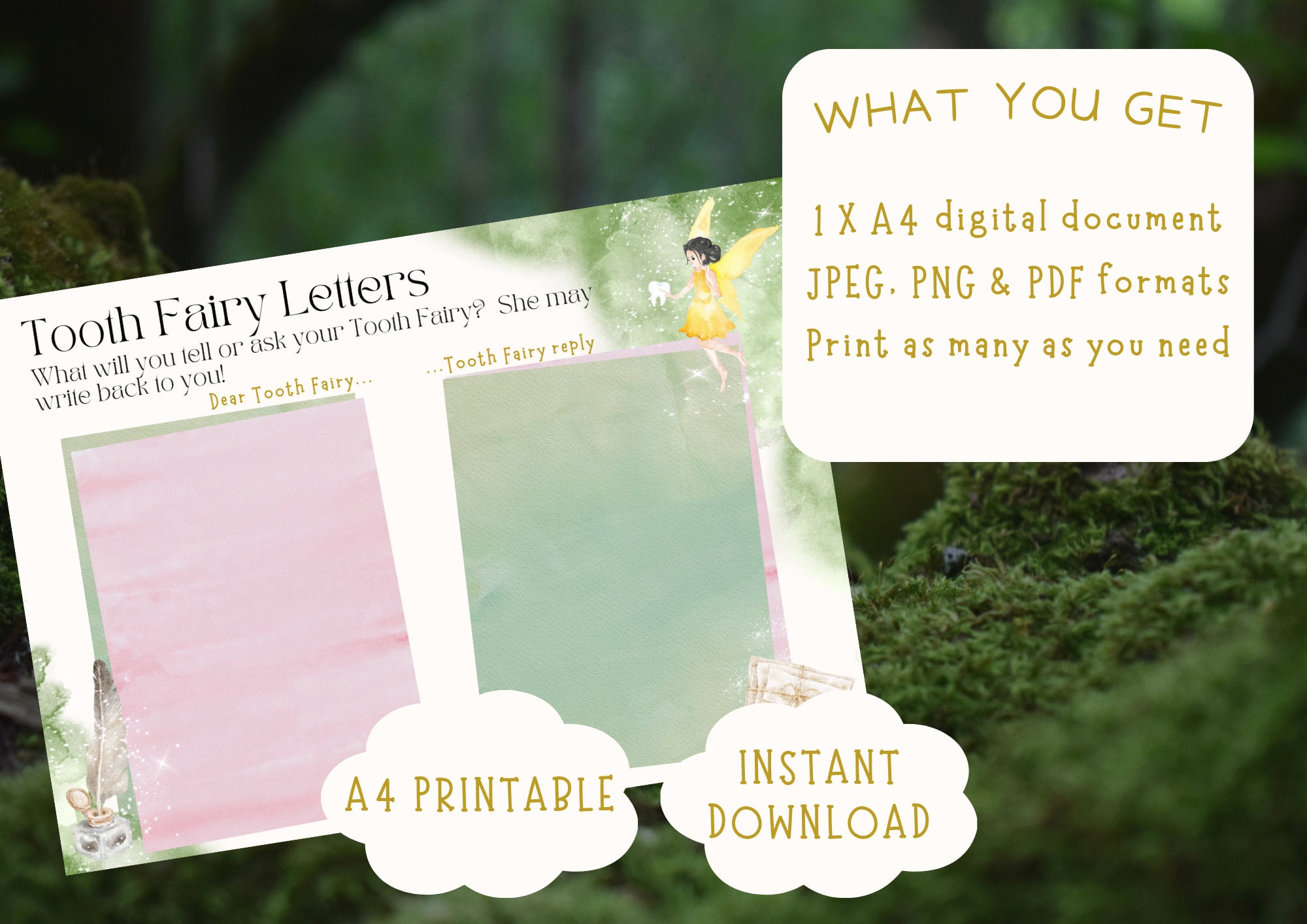 Tooth Fairy Letter * Write & Reply * Printable Keepsake - Etsy