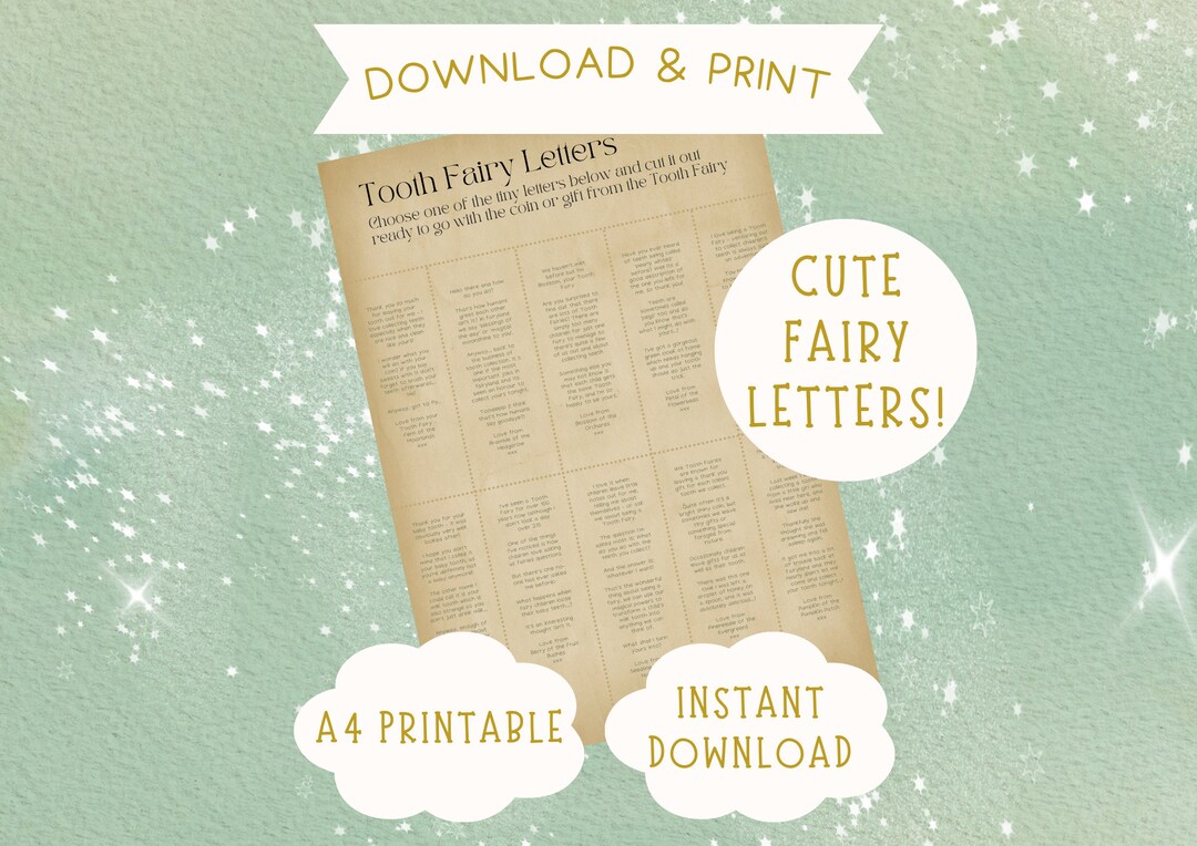 Tooth Fairy Letters * Tiny Notes * Wobbly Tooth * Tooth Loss ...