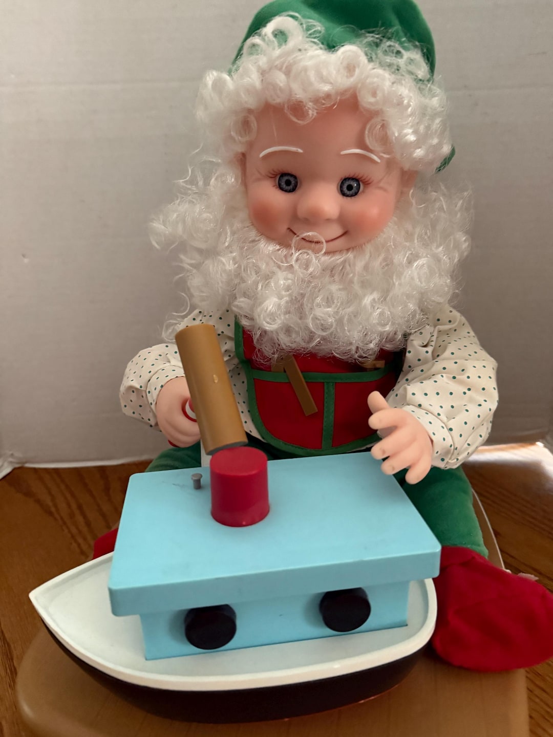 Vintage Animated Santa Elf Making Toys - Etsy