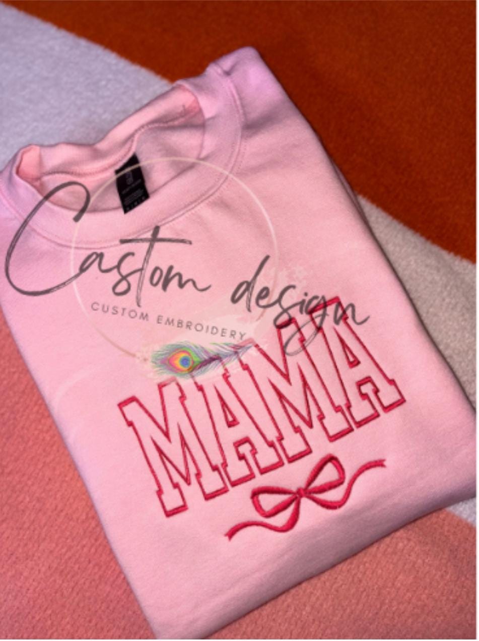 MAMA BOW Embroidery Design - Etsy