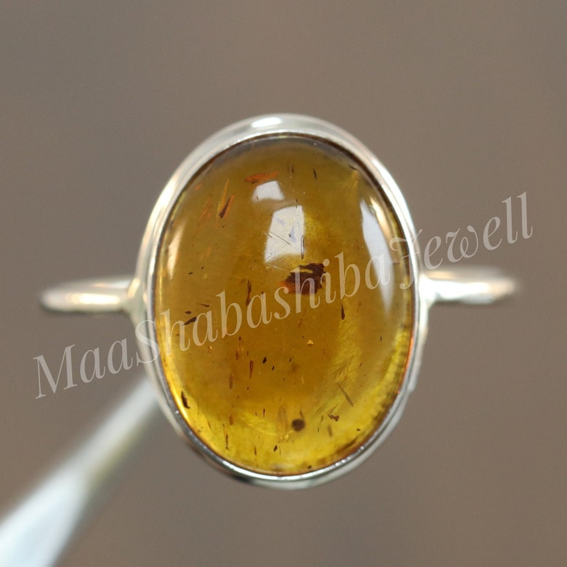 Baltic Amber Ring Amber Gemstone Ring Amber Jewelry Ring - Etsy