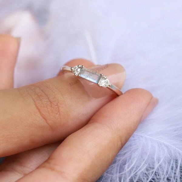 Labradorite Ring Minimalist - Etsy