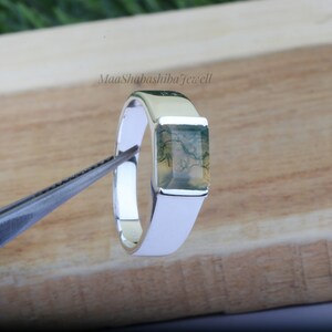 Moss Agate Ring, Men's Ring, 925 Sterling Silver Ring, Wedding Ring ...
