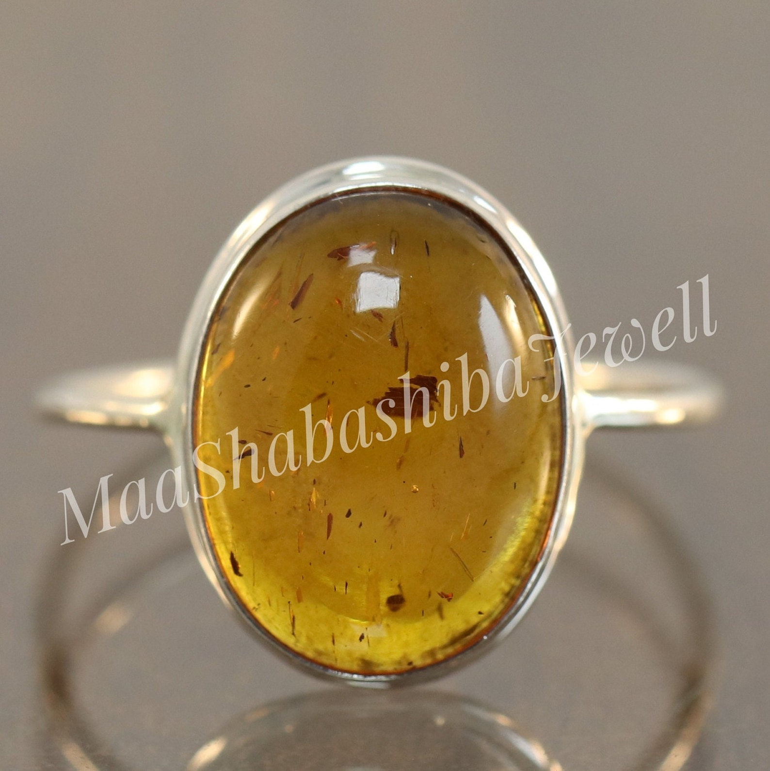 Baltic Amber Ring Amber Gemstone Ring Amber Jewelry Ring - Etsy