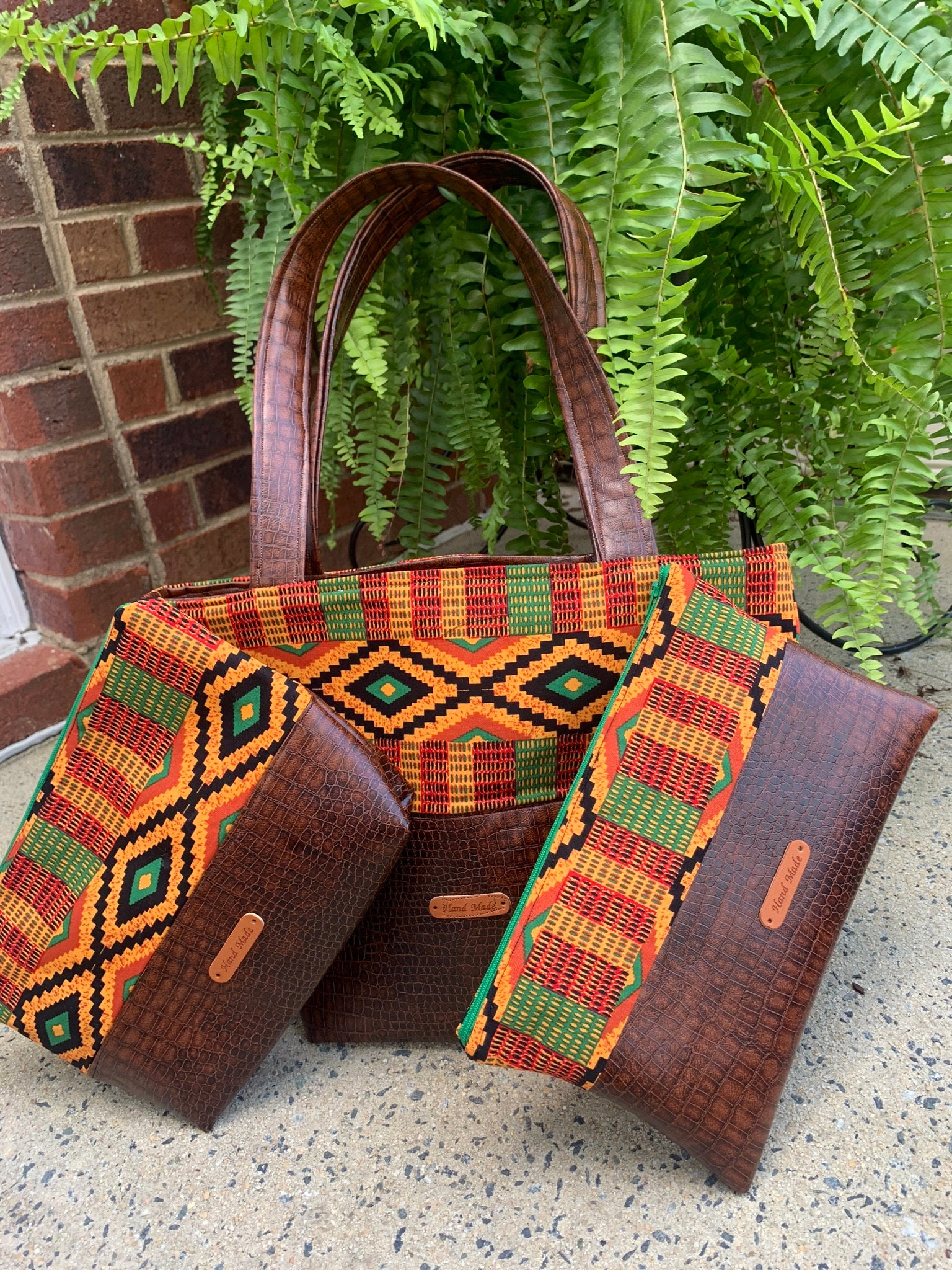 Ankara Tote Bag Set | Etsy