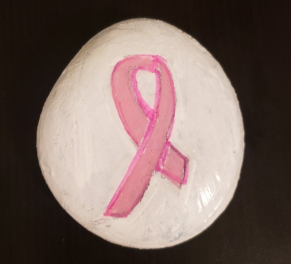 Breast Cancer Painted Rock | Etsy