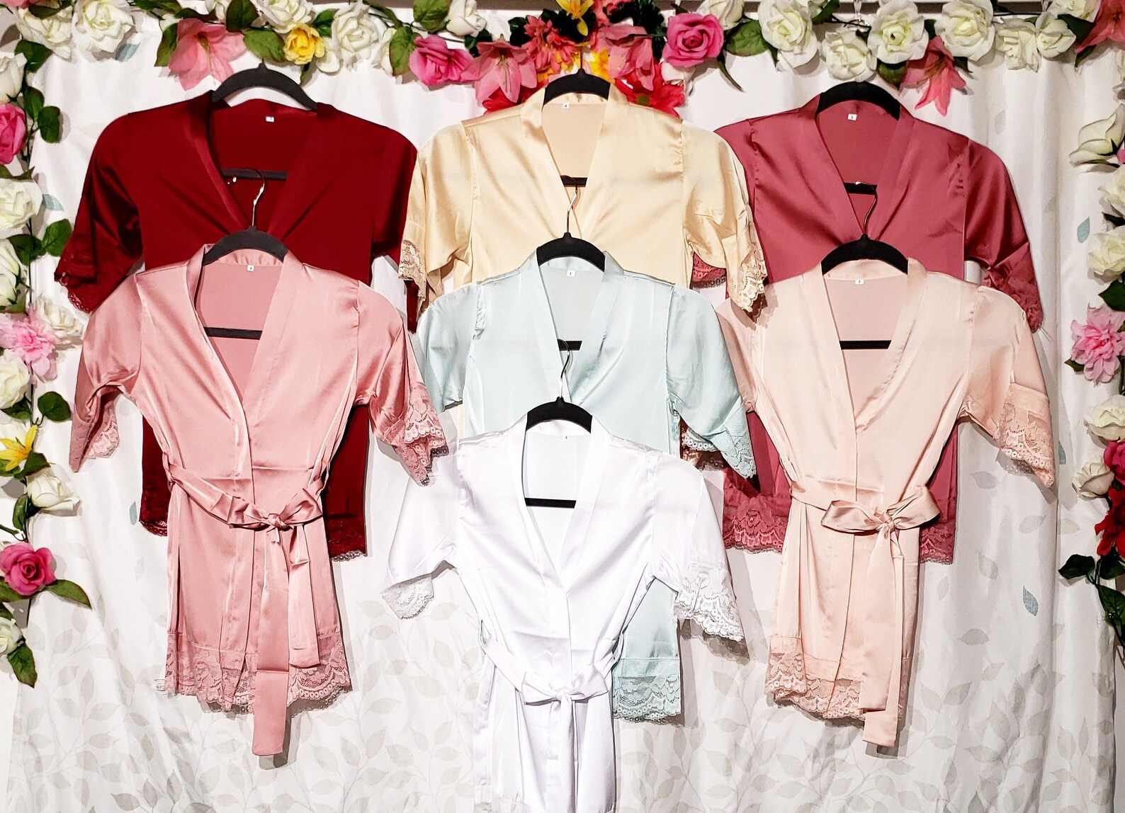 Flower Girl Robes Kids Robes Lace Trim Satin Robes Toddler - Etsy