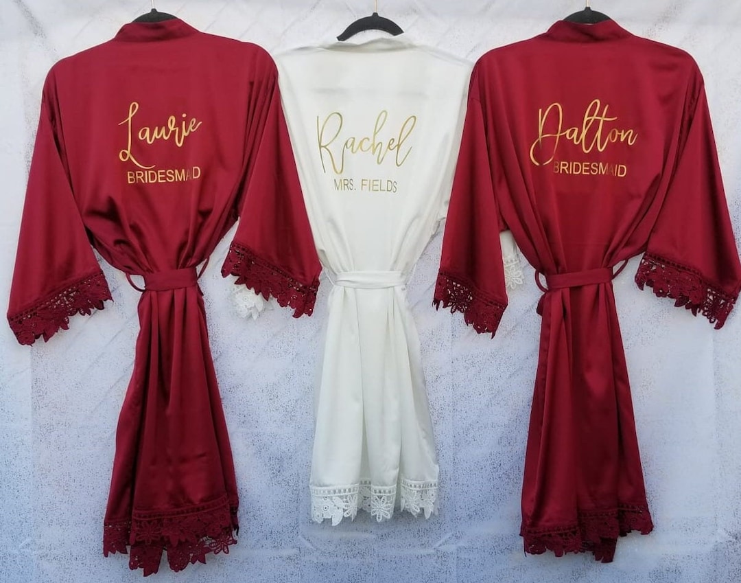 Bridesmaid Robes ,plus Size Bride Robe, Personalized Robes, Bridal ...