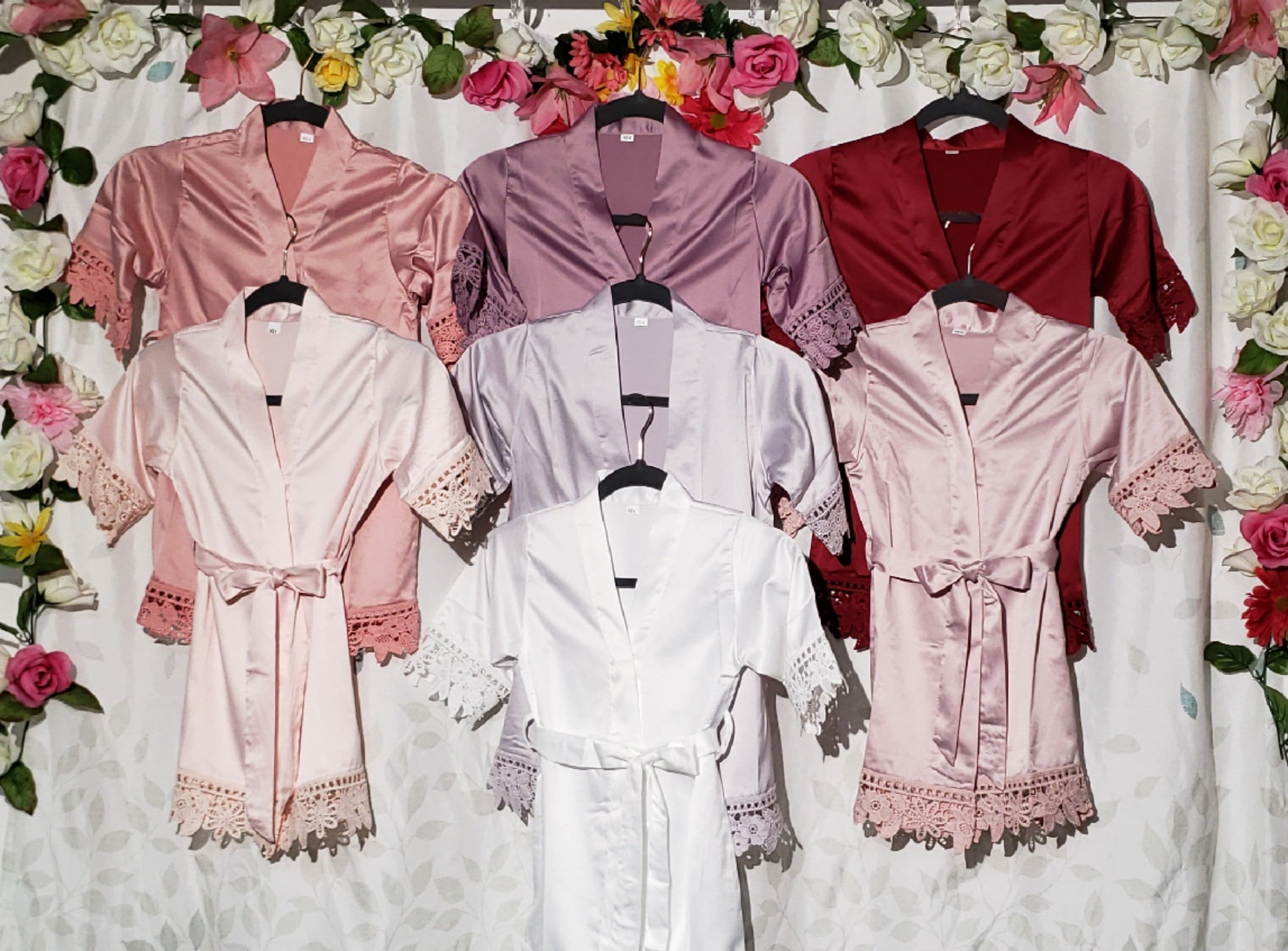 Princess of the Petals Flower Girl Robe Kids Rose Lace Satin | Etsy