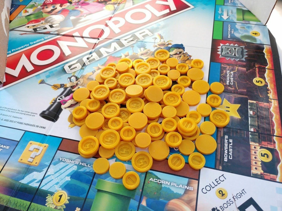 Monopoly Gamer Board Game Coins 100 Coins Total FREE - Etsy