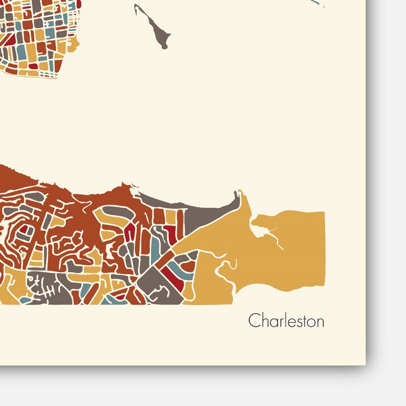 Charleston City Map Instant Download Charleston City Map Art - Etsy