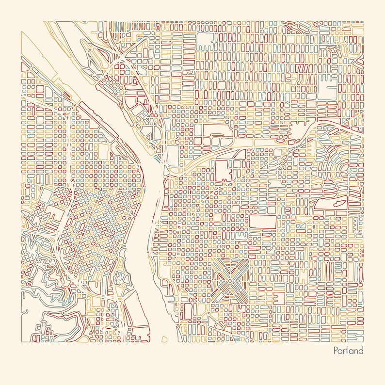 Portland City Map Instant Download, Portland City Map Art, Digital ...