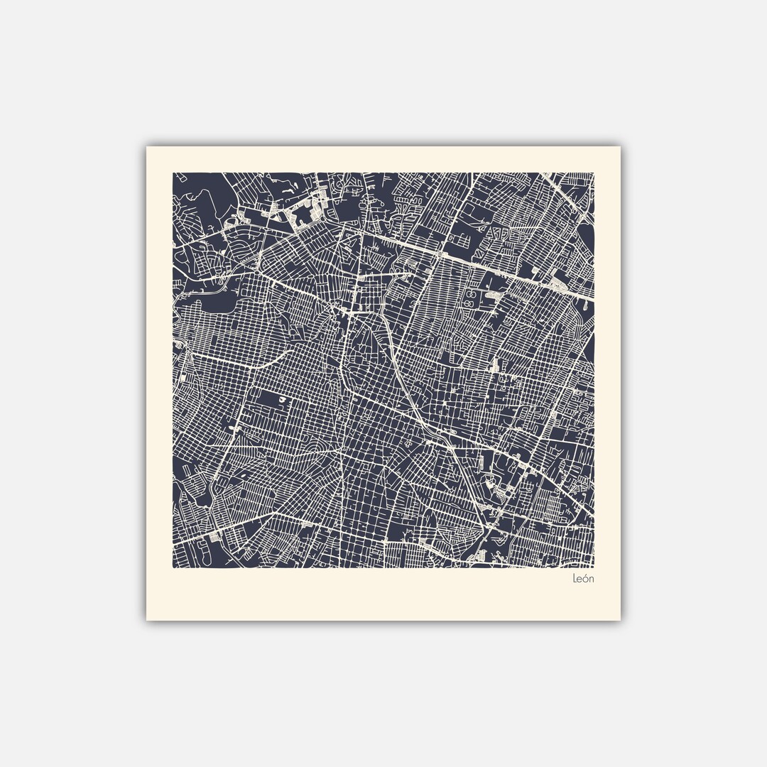 León City Map Instant Download, Leon Map Art, Digital Download Map Wall ...