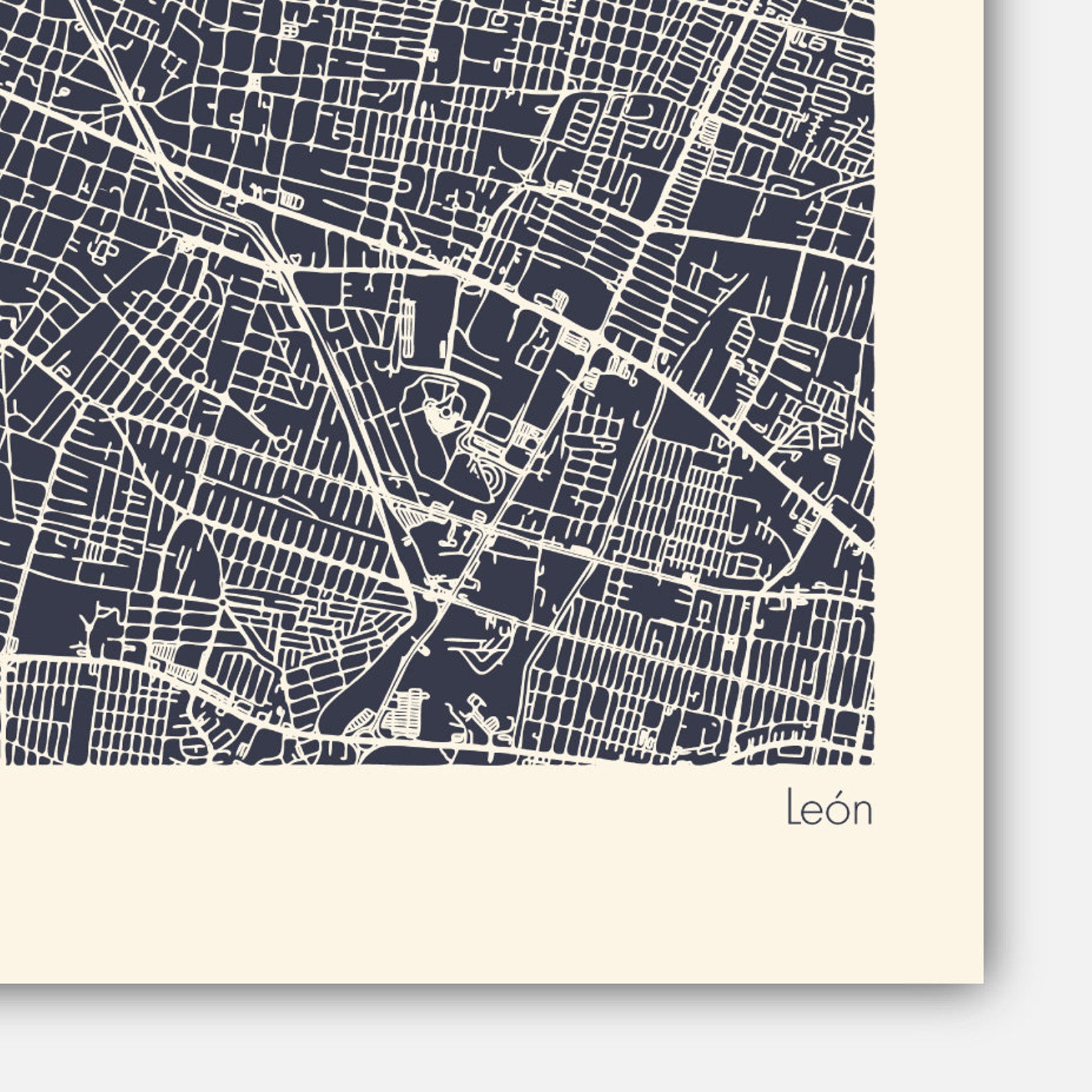 León City Map Instant Download, Leon Map Art, Digital Download Map Wall ...