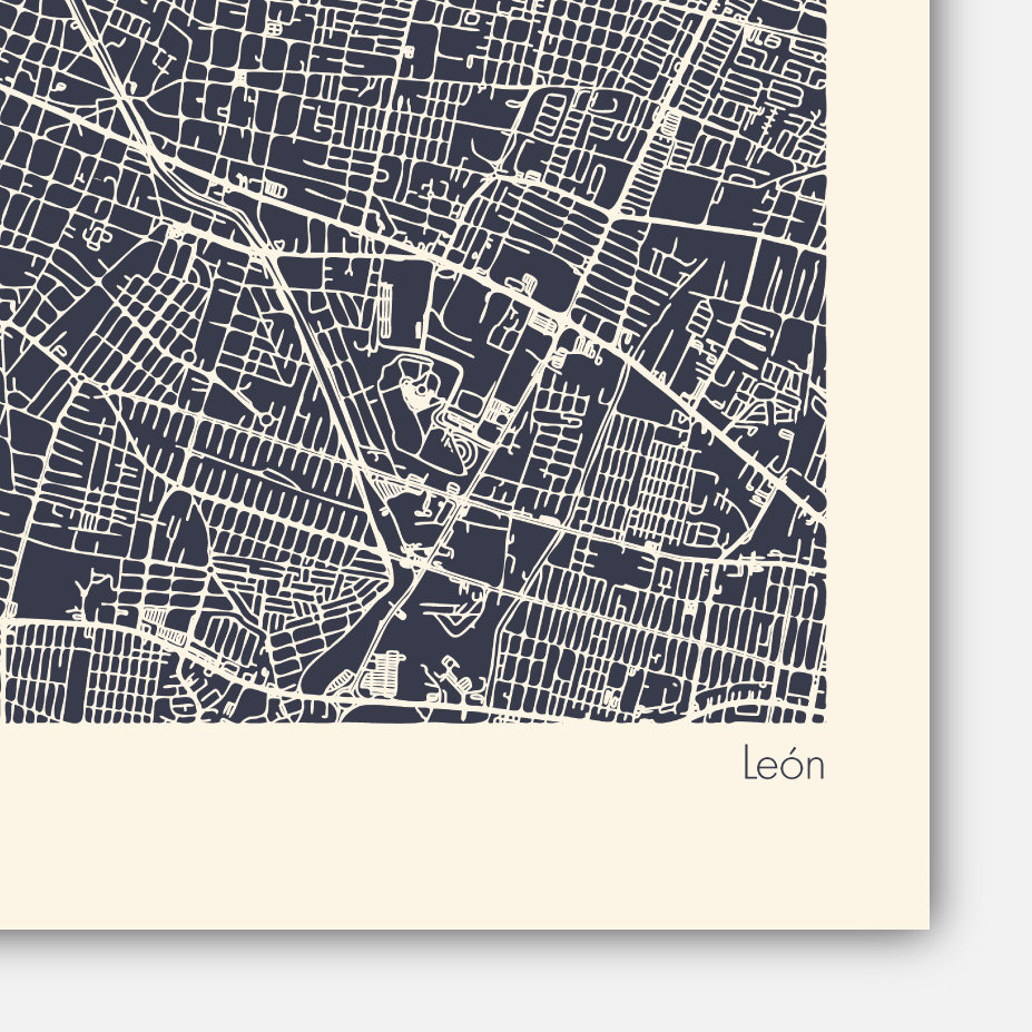 León City Map Instant Download, Leon Map Art, Digital Download Map Wall ...
